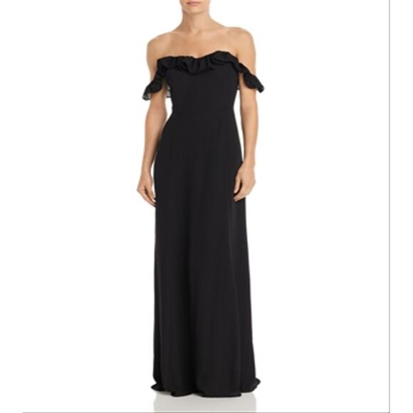 Wayf | Dresses | Wayf Womens Harlow Off The Shoulder Gown Black Size ...